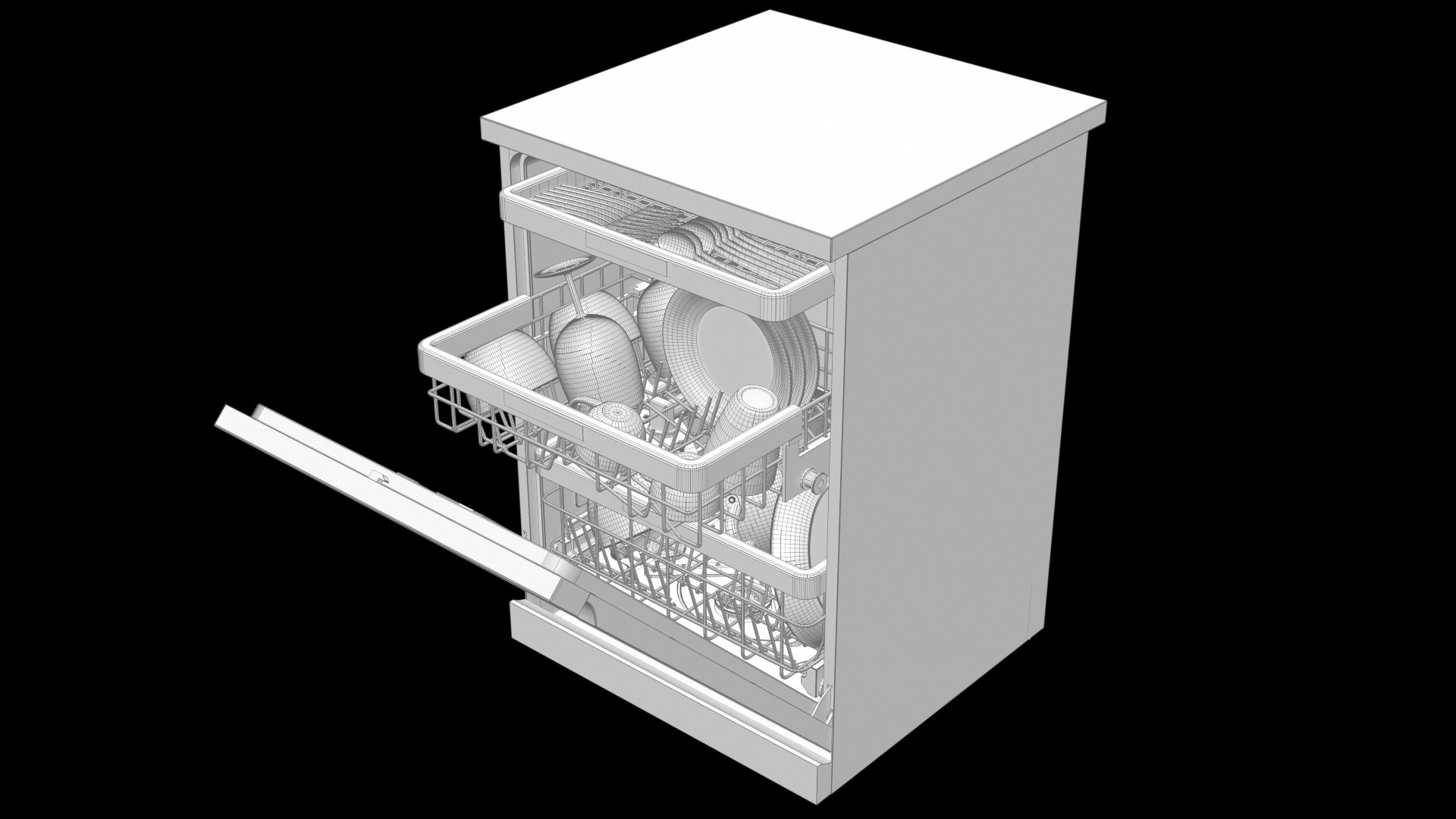 Freestanding Dishwasher 3D Model - TurboSquid 1720037