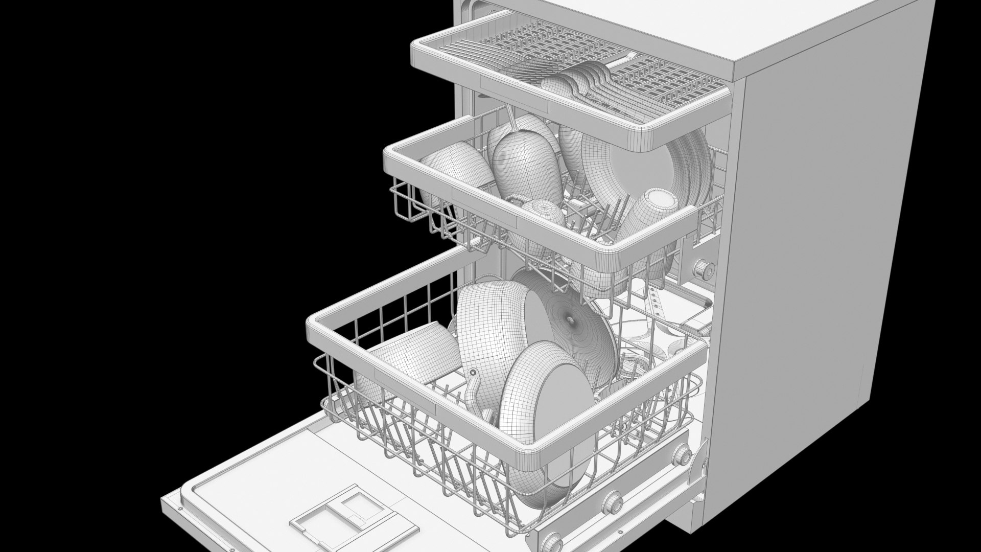 Freestanding Dishwasher 3D Model - TurboSquid 1720037