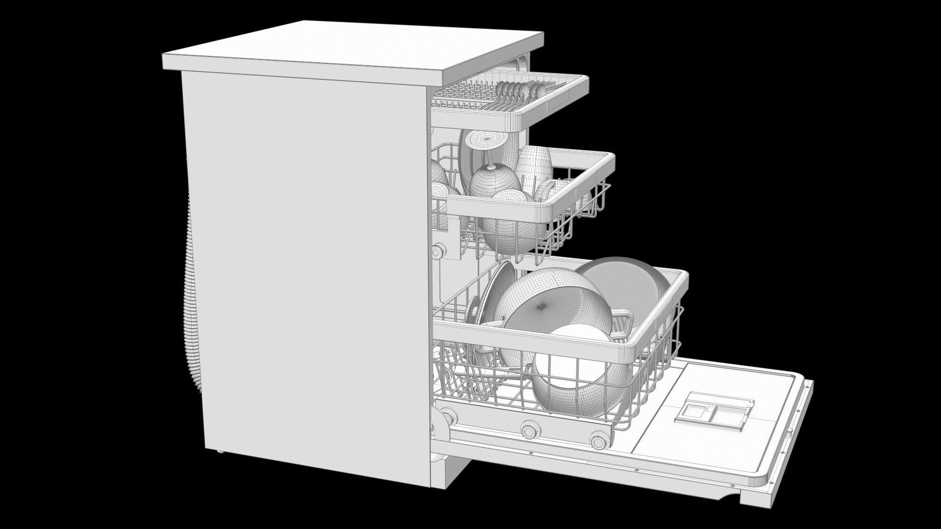 Freestanding Dishwasher 3D Model - TurboSquid 1720037