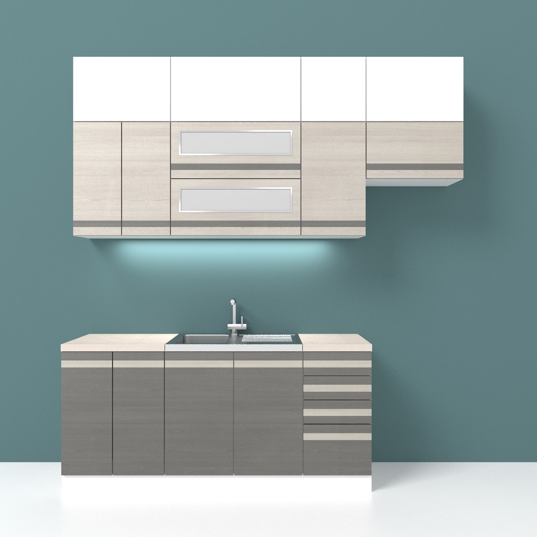3d Max Simple Kitchen Cabinets