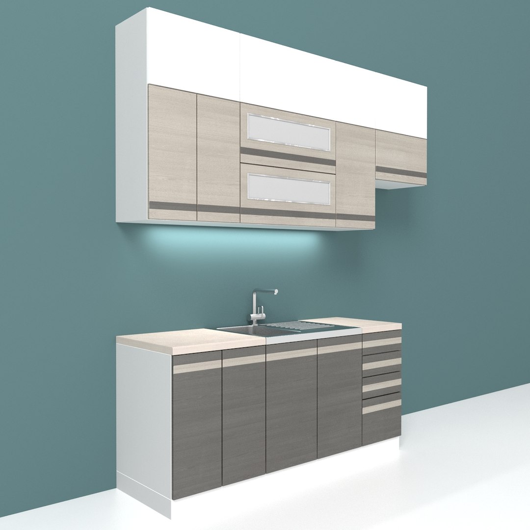 3d Max Simple Kitchen Cabinets