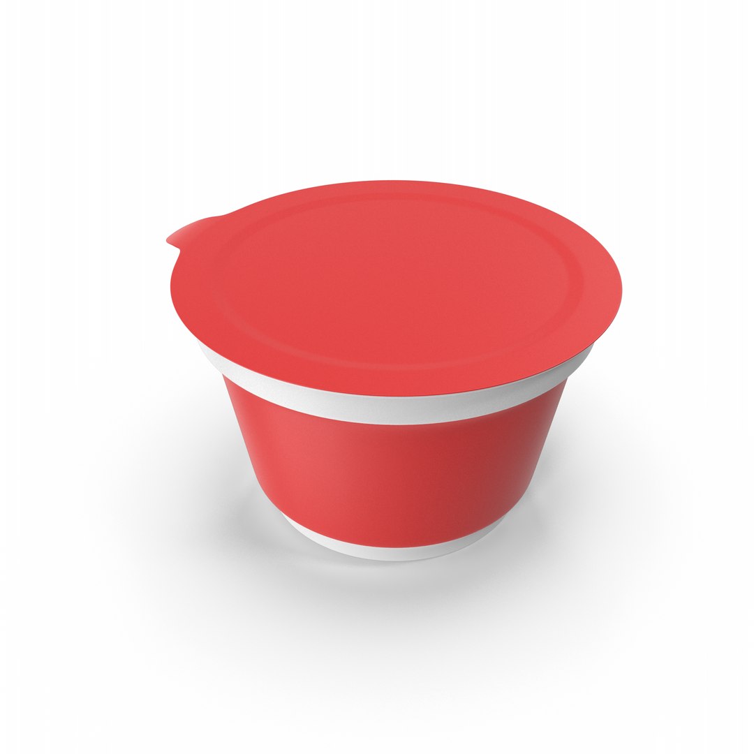 Red Yogurt Cup 3D - TurboSquid 2121692