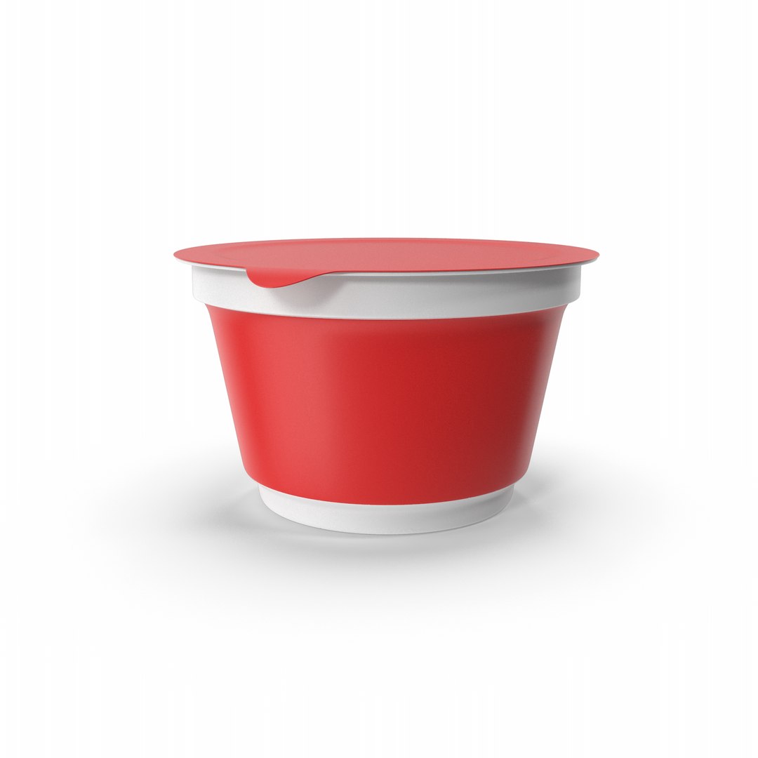 Red Yogurt Cup 3D - TurboSquid 2121692
