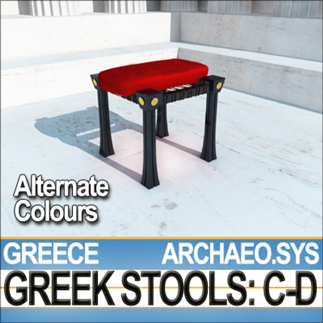 3d ancient greece stool c model
