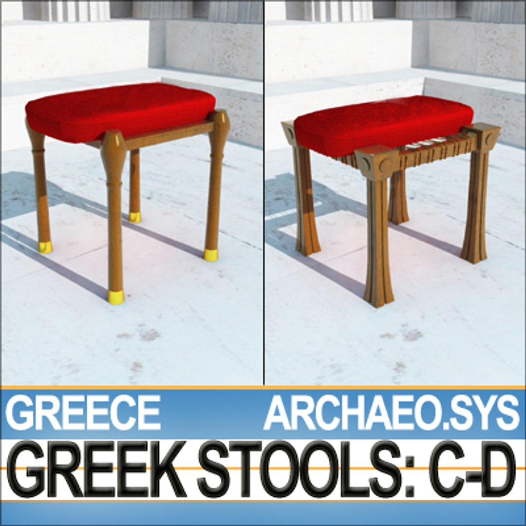 3d ancient greece stool c model