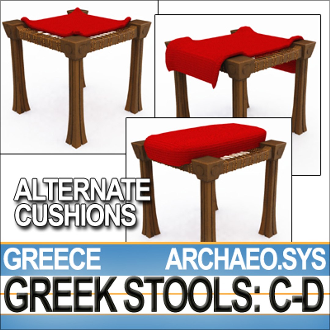 3d ancient greece stool c model