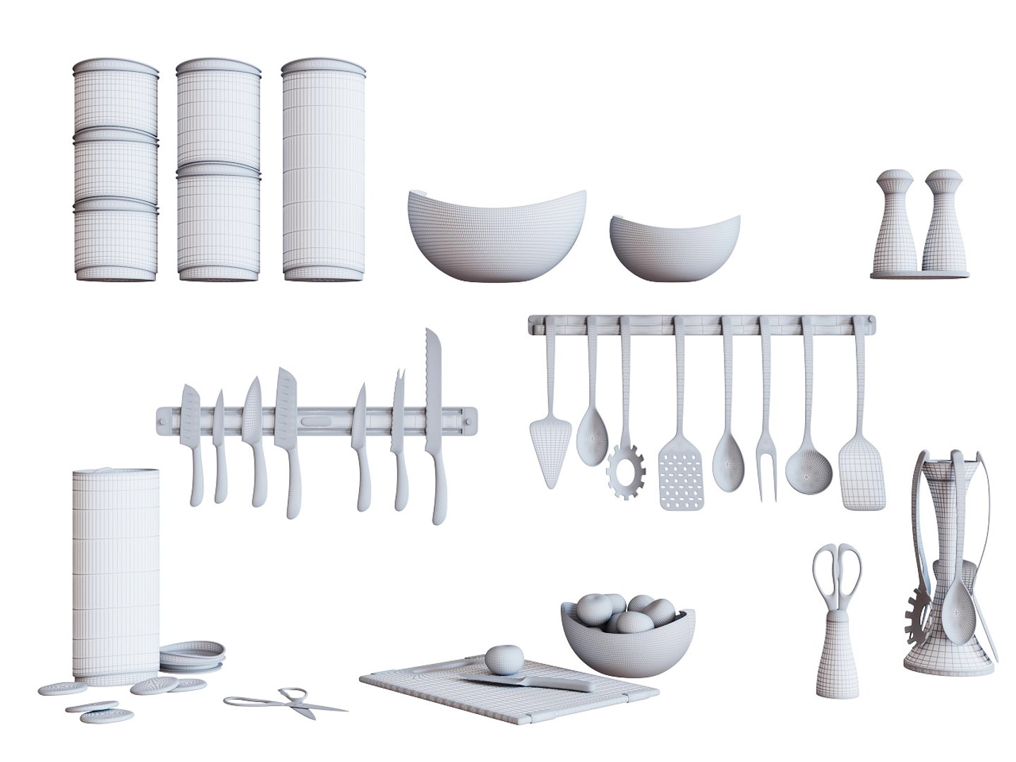 3D Set Kitchen Utensils Model - TurboSquid 1451289
