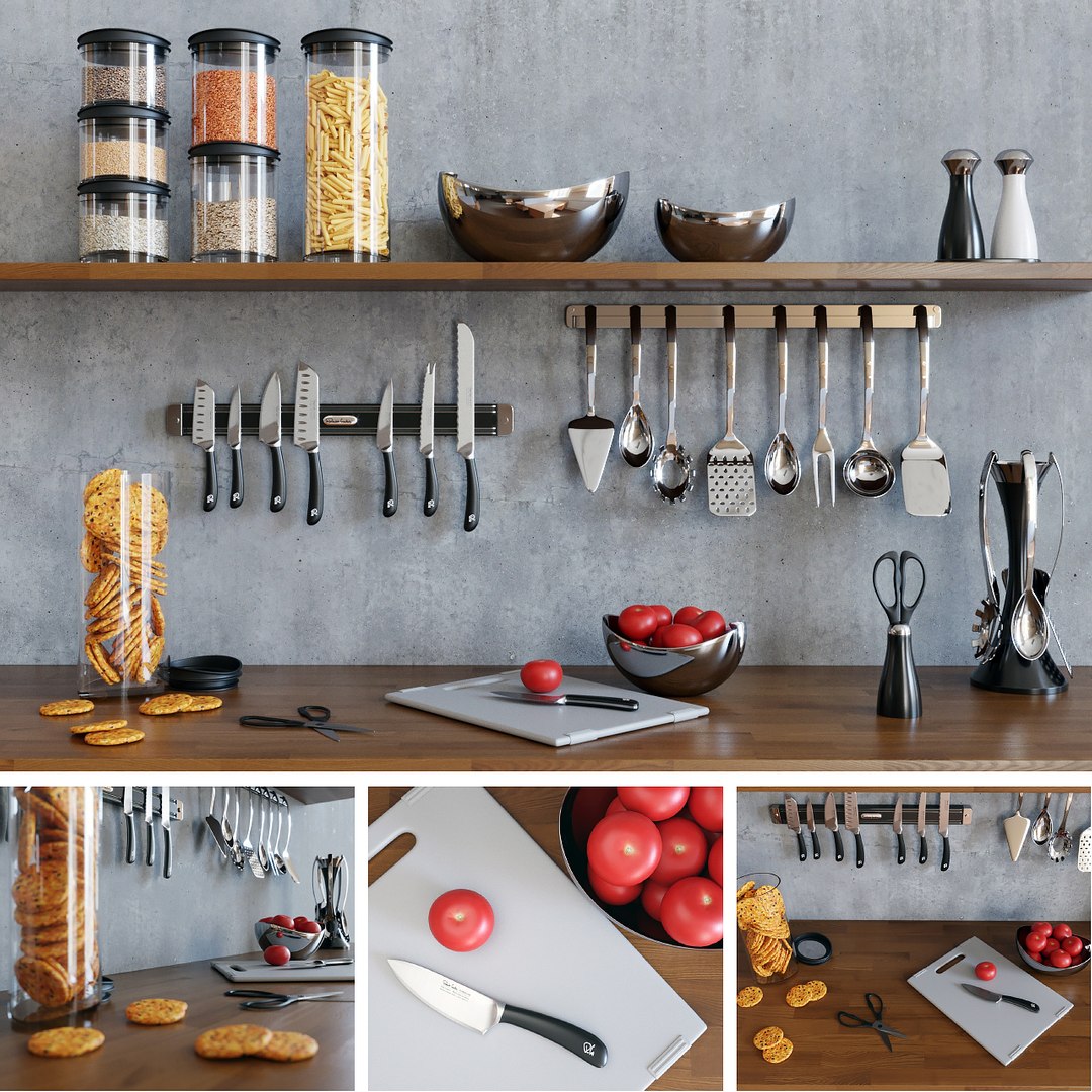 3D Set Kitchen Utensils Model - TurboSquid 1451289