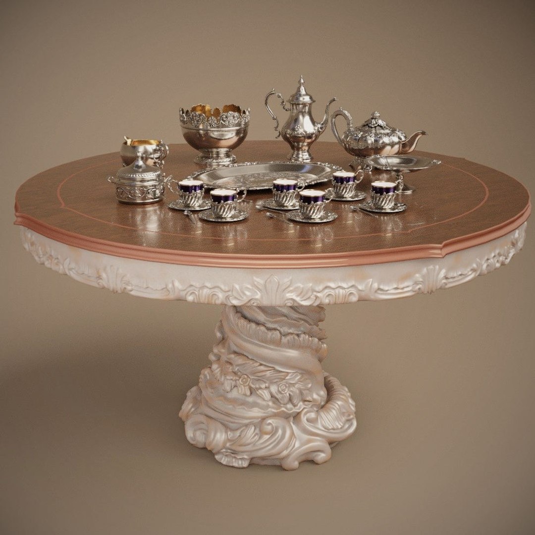 3D Silver Service Set 9 Model - TurboSquid 1358731