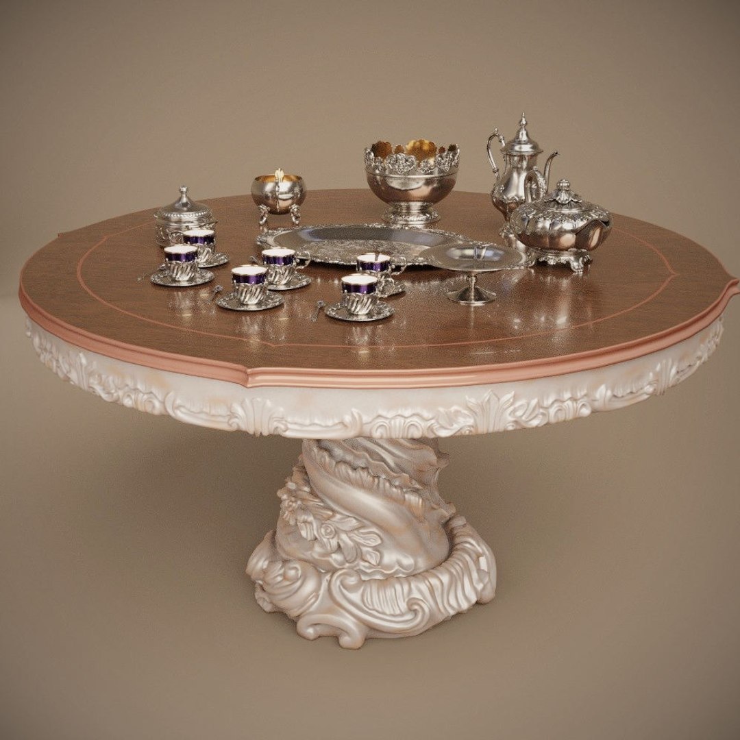 3D Silver Service Set 9 Model - TurboSquid 1358731