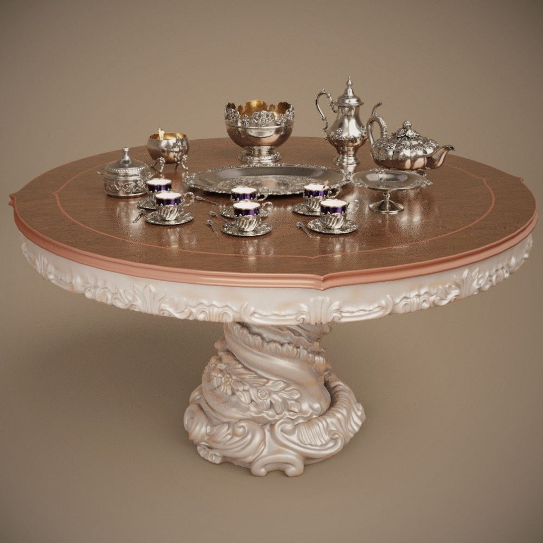 3D Silver Service Set 9 Model - TurboSquid 1358731