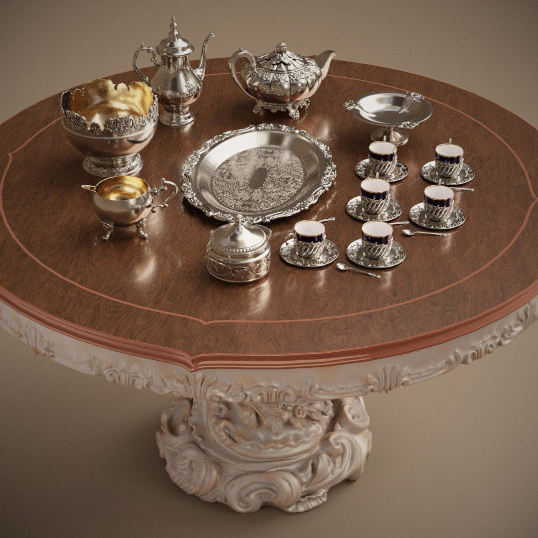 3D silver service set 9 model - TurboSquid 1358731