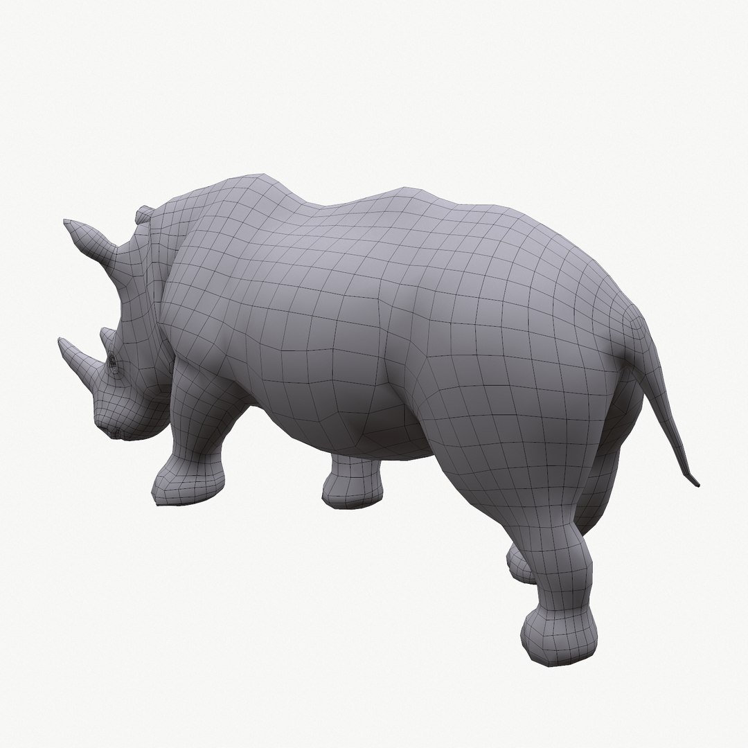 Photorealistic Low-poly Rhino 3d Fbx