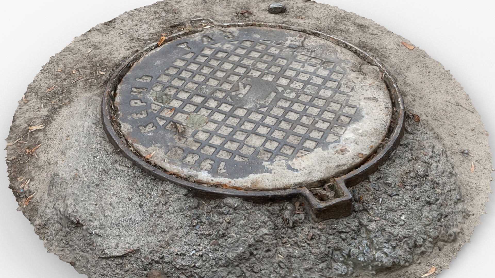 Photorealistic 3D Scan Of Manhole Hatch Cover Sewer Manhole 3D Model ...