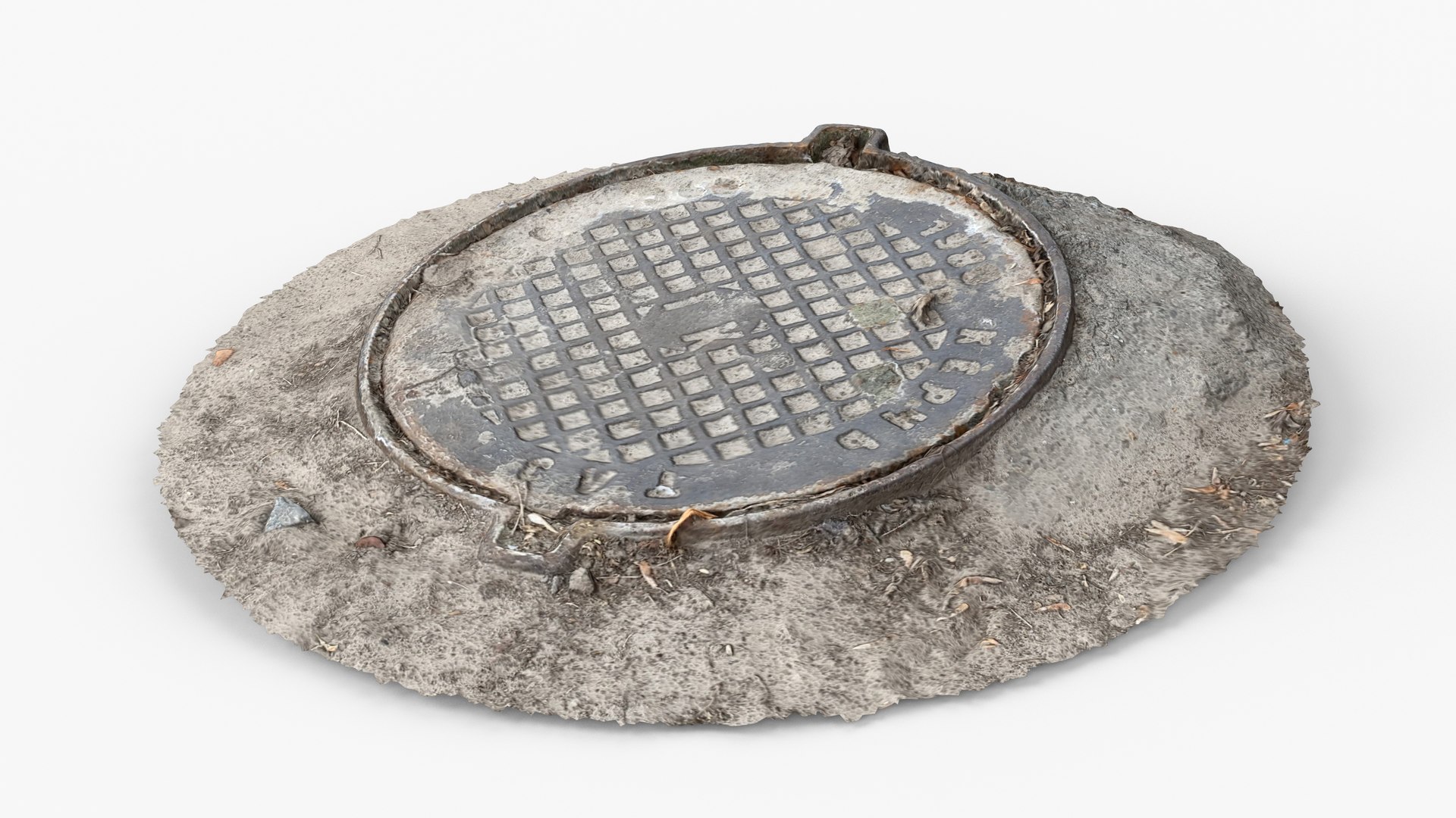 Photorealistic 3D Scan Of Manhole Hatch Cover Sewer Manhole 3D Model ...