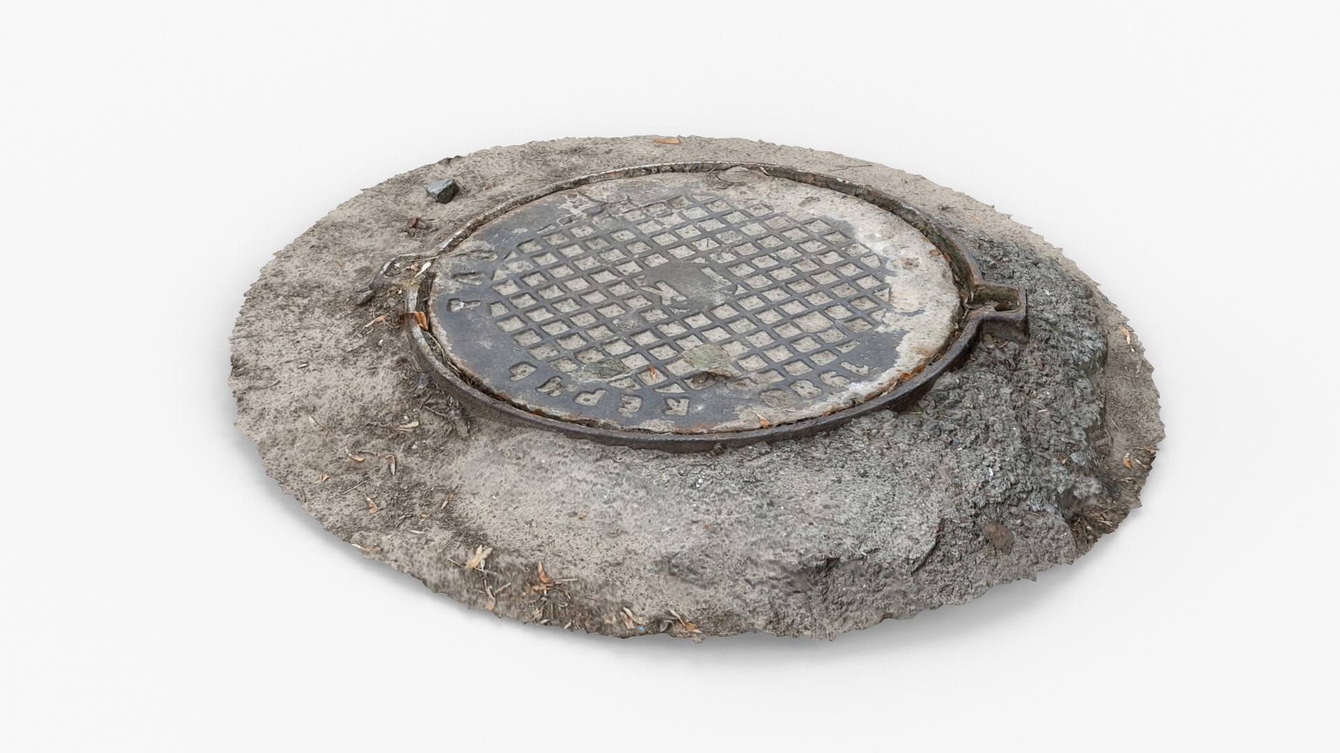 Photorealistic 3D Scan Of Manhole Hatch Cover Sewer Manhole 3D Model ...