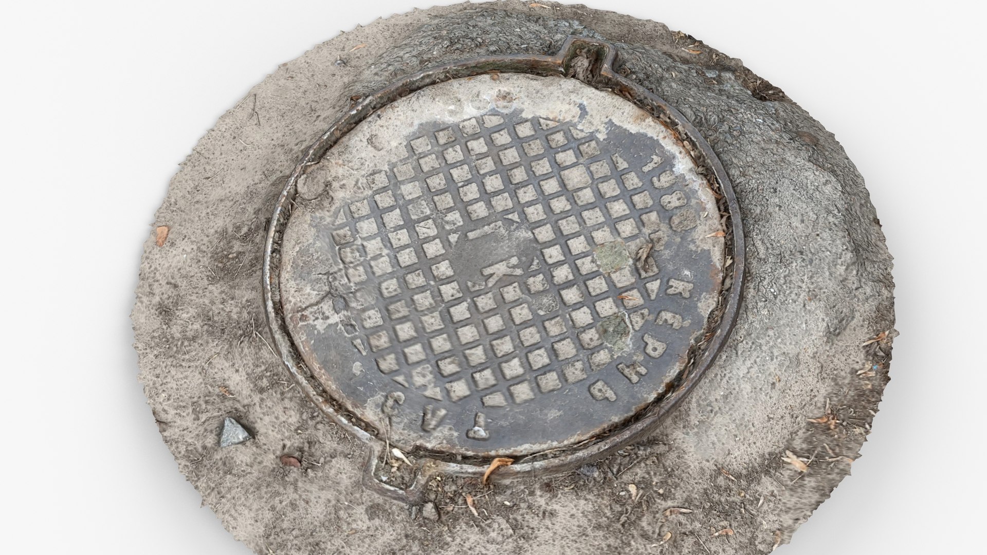 Photorealistic 3D Scan Of Manhole Hatch Cover Sewer Manhole 3D Model ...
