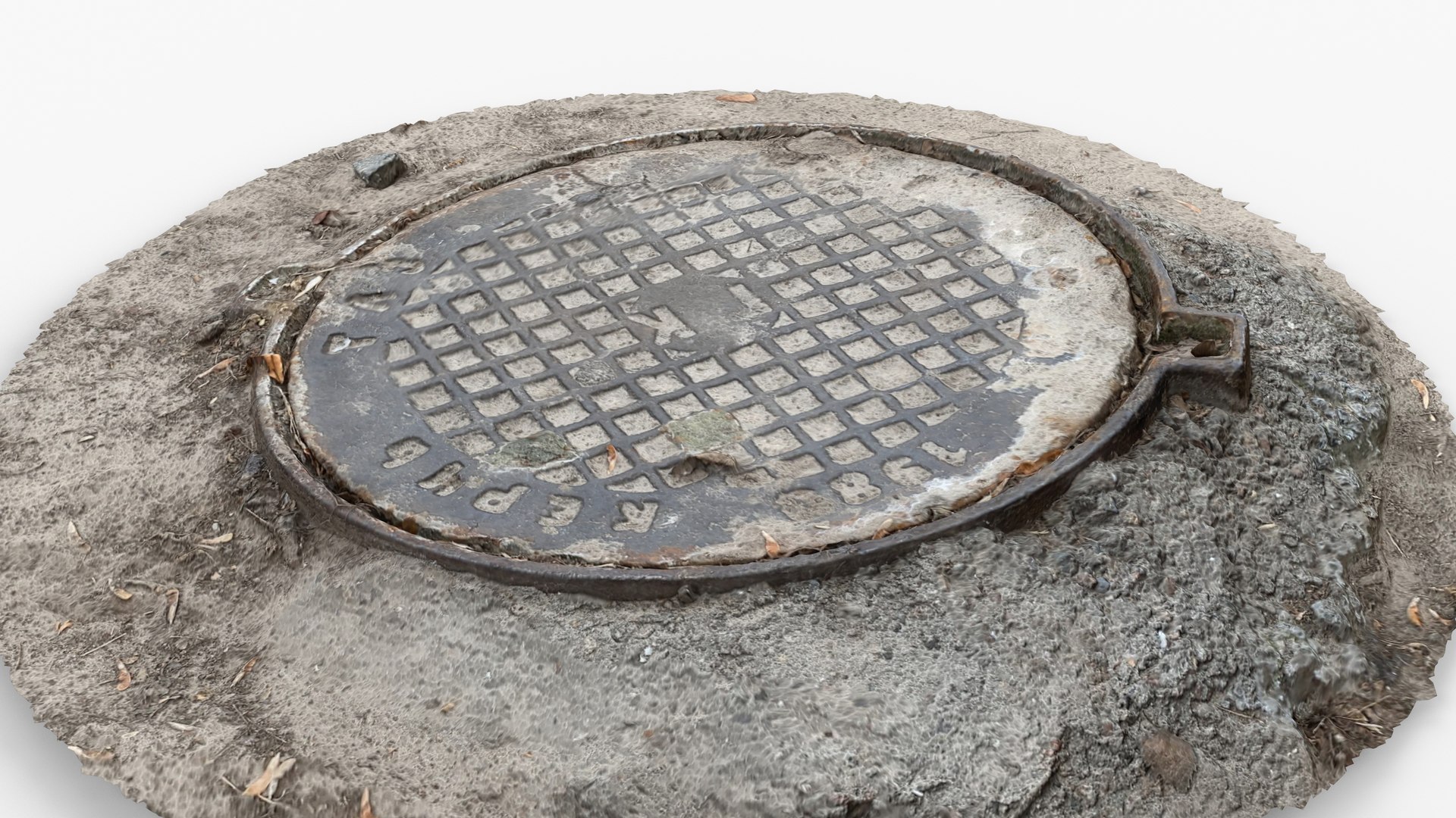 Photorealistic 3D Scan Of Manhole Hatch Cover Sewer Manhole 3D Model ...