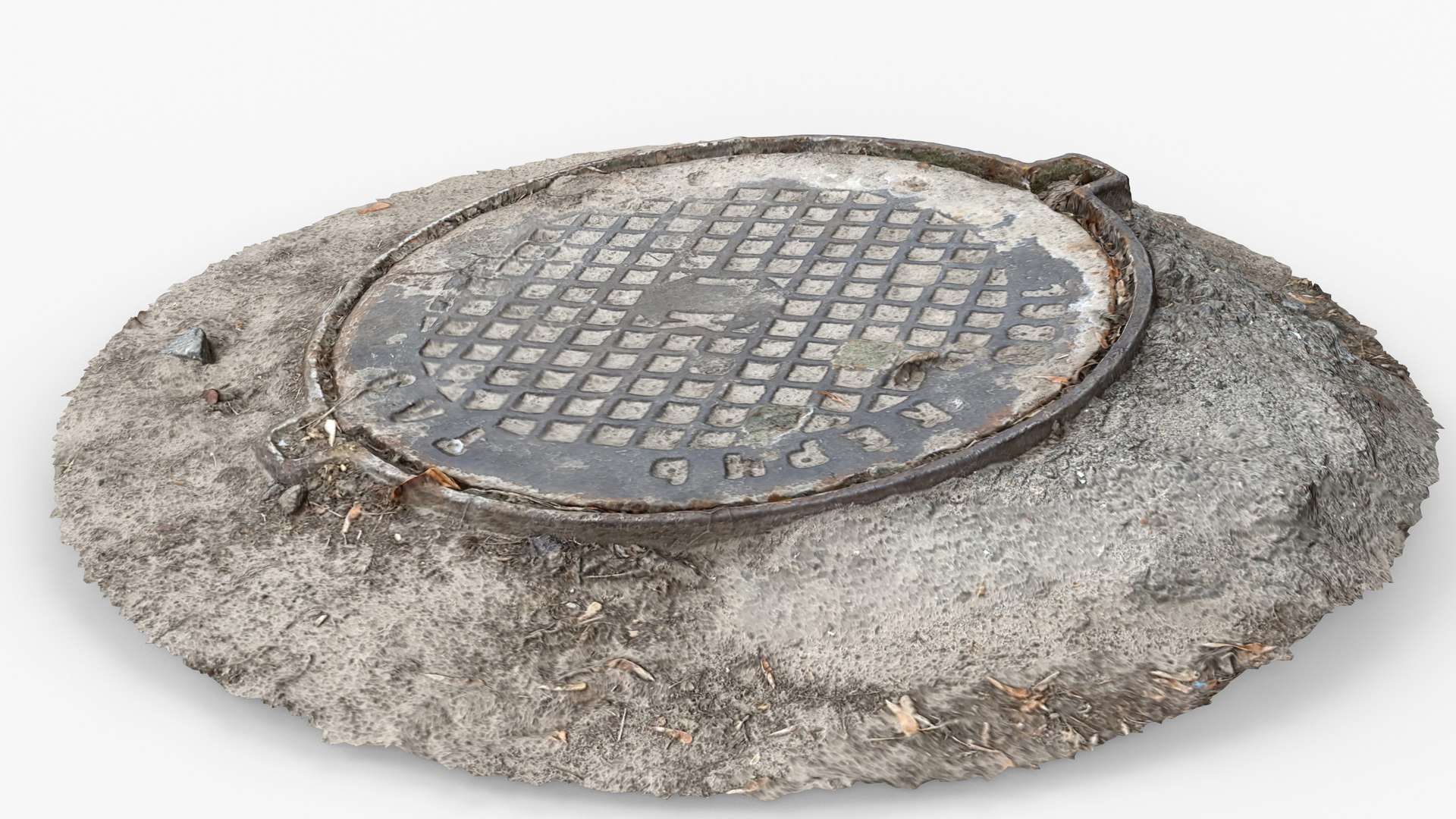 Photorealistic 3D Scan Of Manhole Hatch Cover Sewer Manhole 3D Model ...