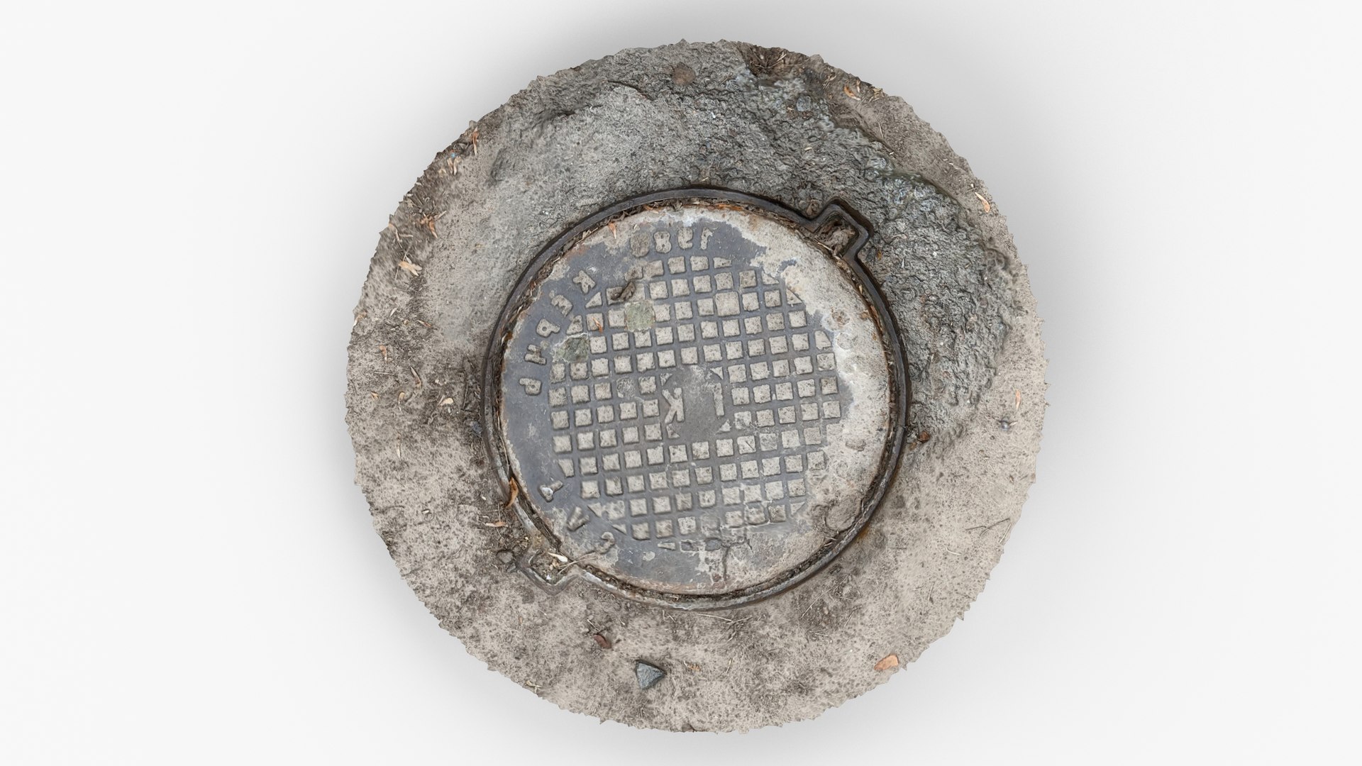 Photorealistic 3D Scan Of Manhole Hatch Cover Sewer Manhole 3D Model ...