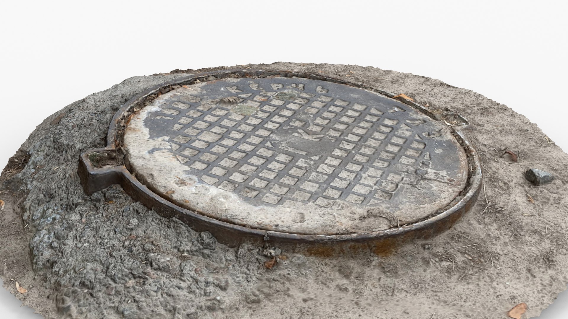 Photorealistic 3D Scan Of Manhole Hatch Cover Sewer Manhole 3D Model ...