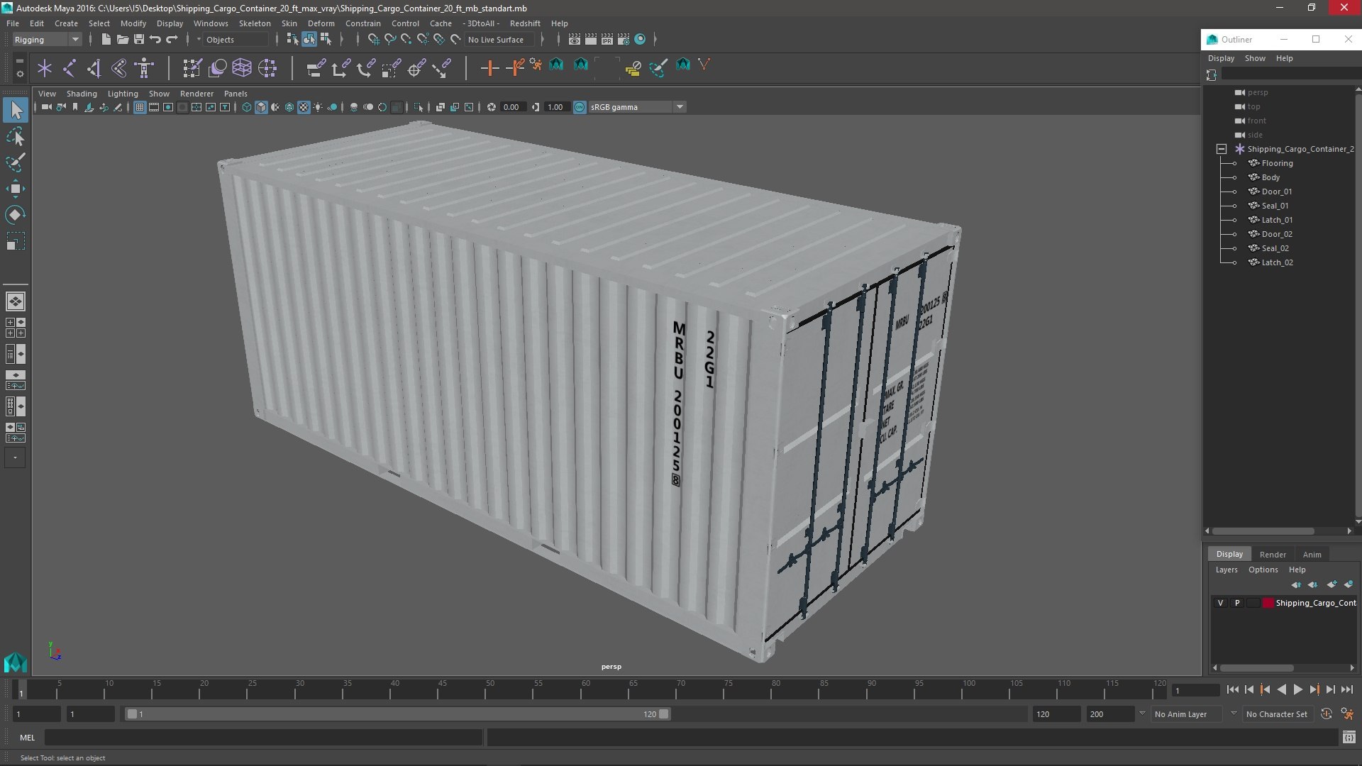 Shipping Cargo Container 20 Ft 3D Model - TurboSquid 2206548