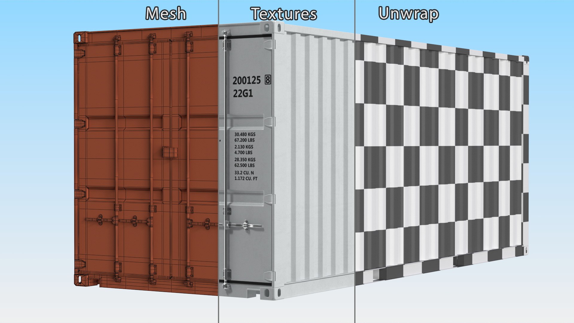 Shipping Cargo Container 20 Ft 3D Model - TurboSquid 2206548