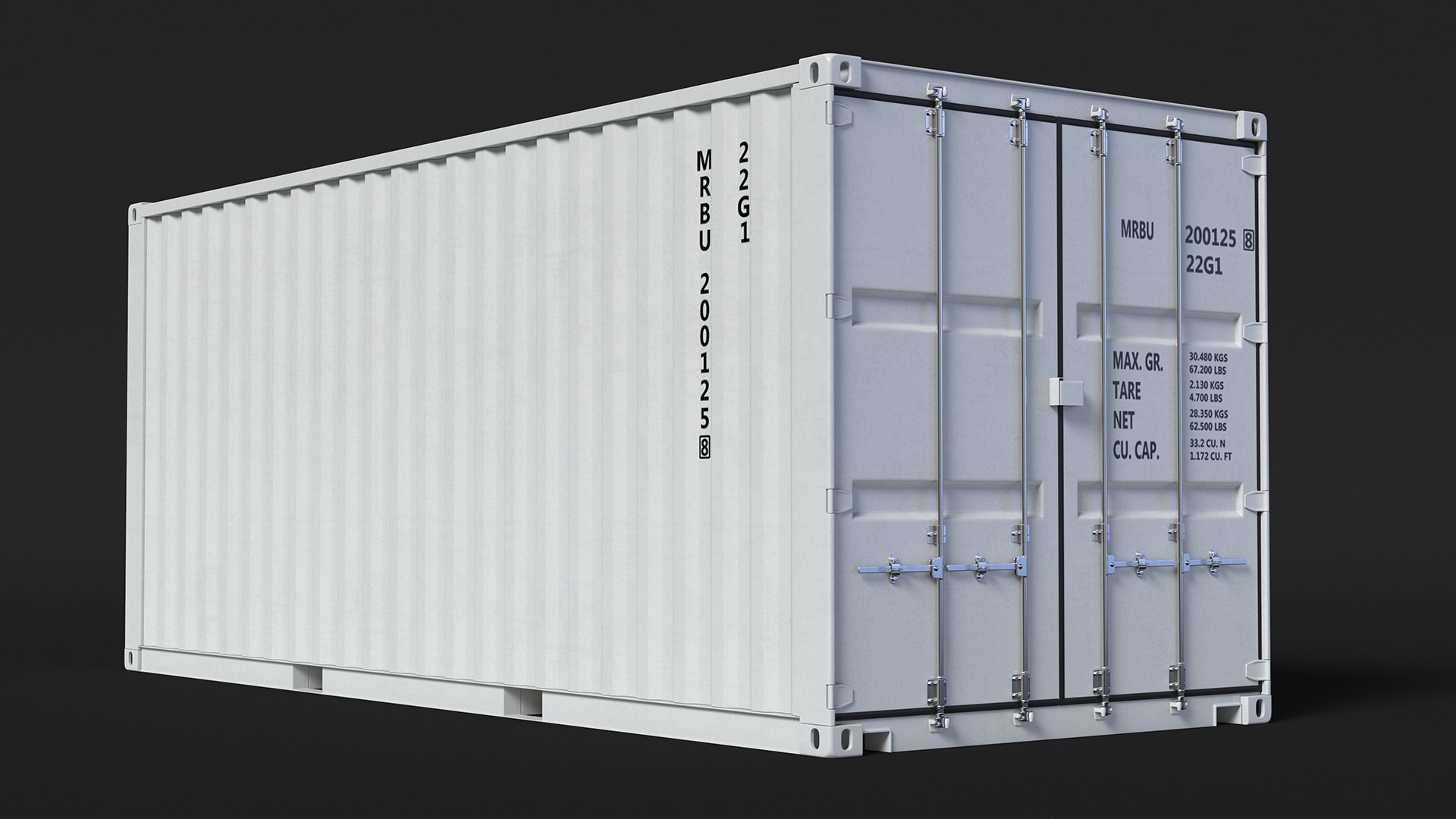 Shipping Cargo Container 20 Ft 3D Model - TurboSquid 2206548