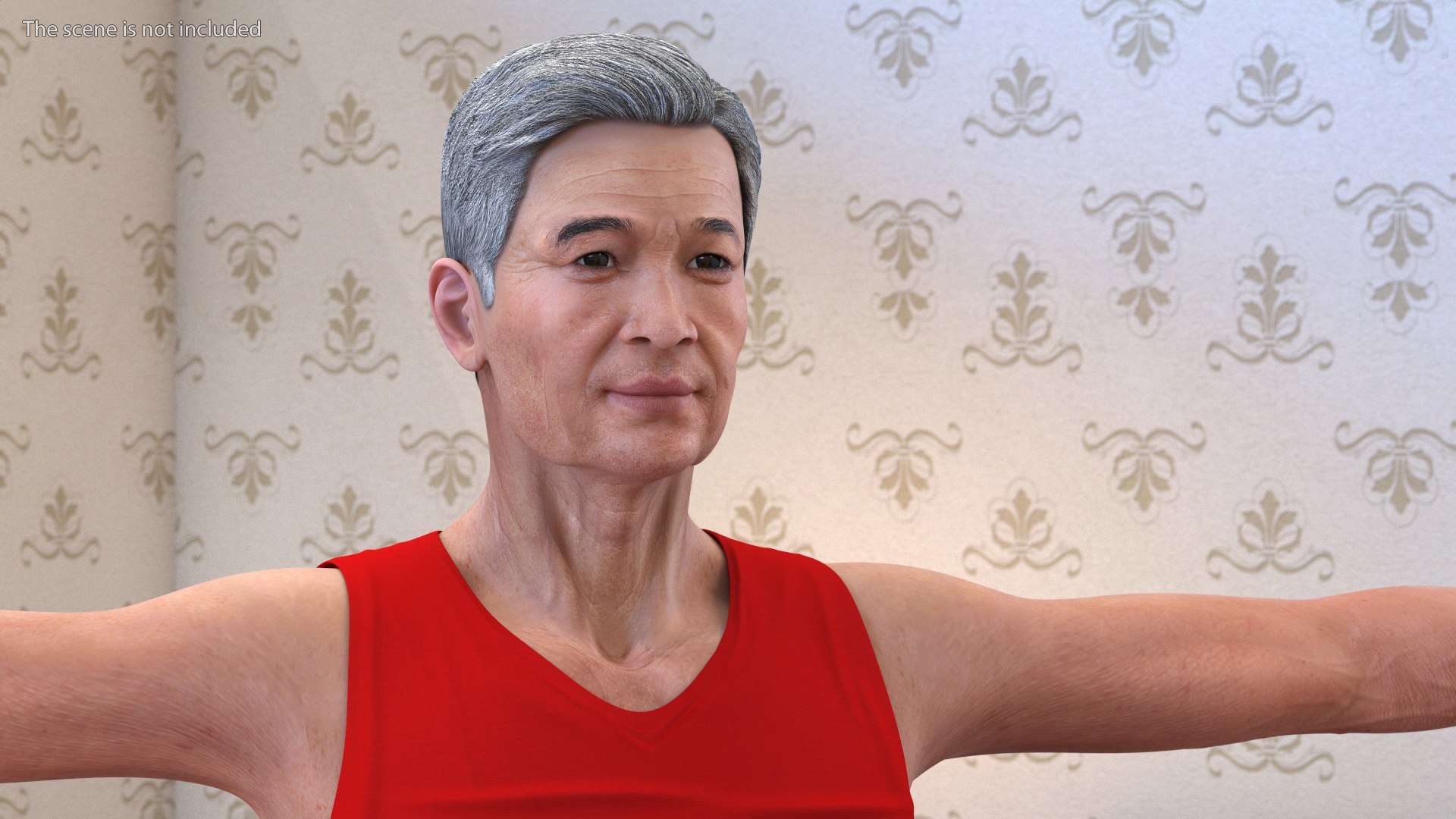 3D Asian Old Aged Man Underwear T-Pose Model - TurboSquid 2121450