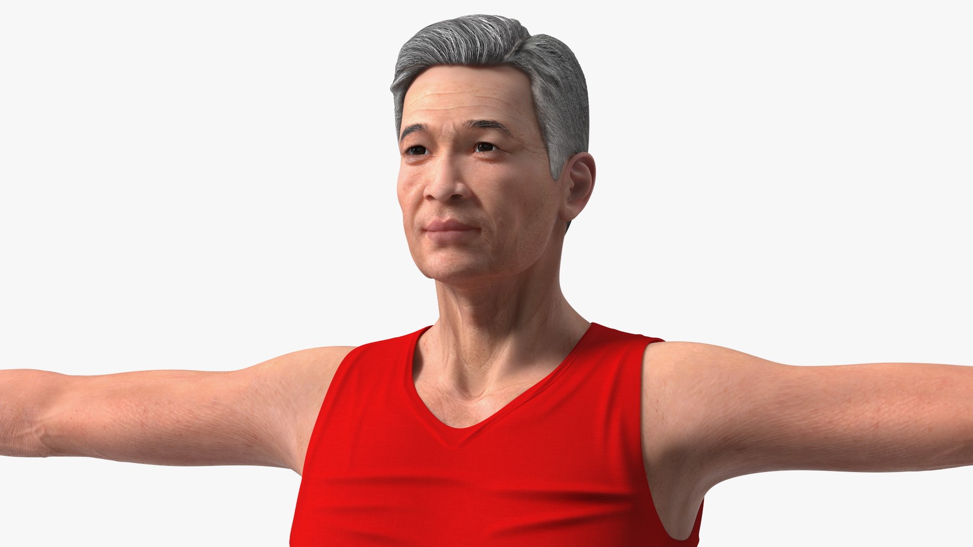 3D Asian Old Aged Man Underwear T-Pose Model - TurboSquid 2121450