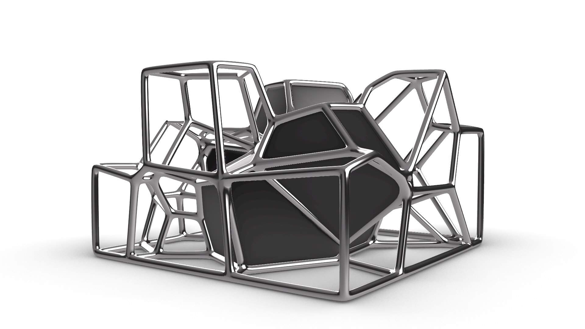Voronoi Metal Frame Sculptures Set 3D - TurboSquid 2426370