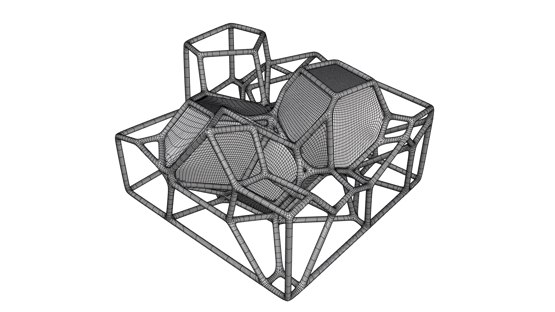 Voronoi Metal Frame Sculptures Set 3D - TurboSquid 2426370