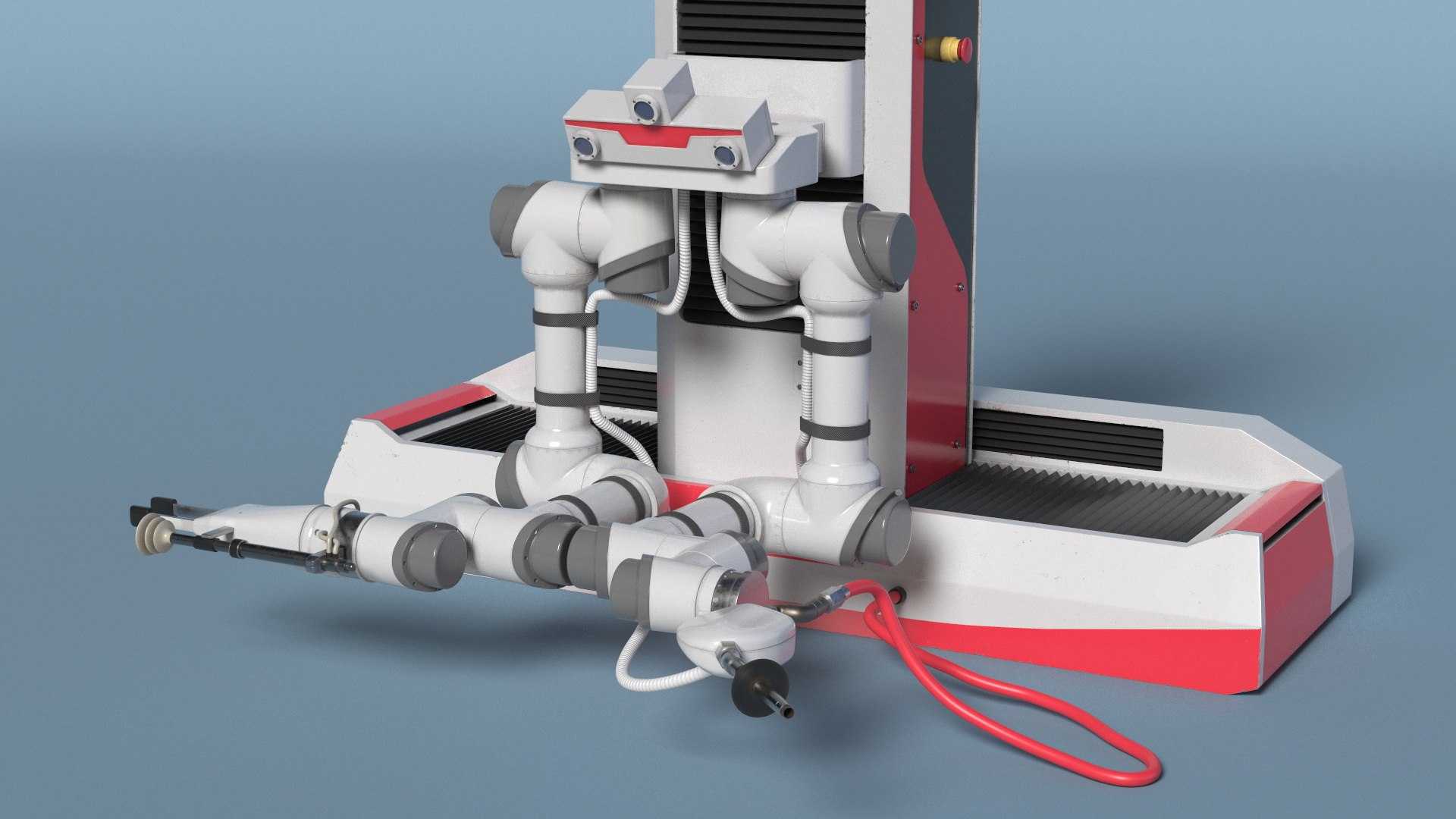 Industrial Robot Refueling System Red Rigged 3D Model - TurboSquid 2409300