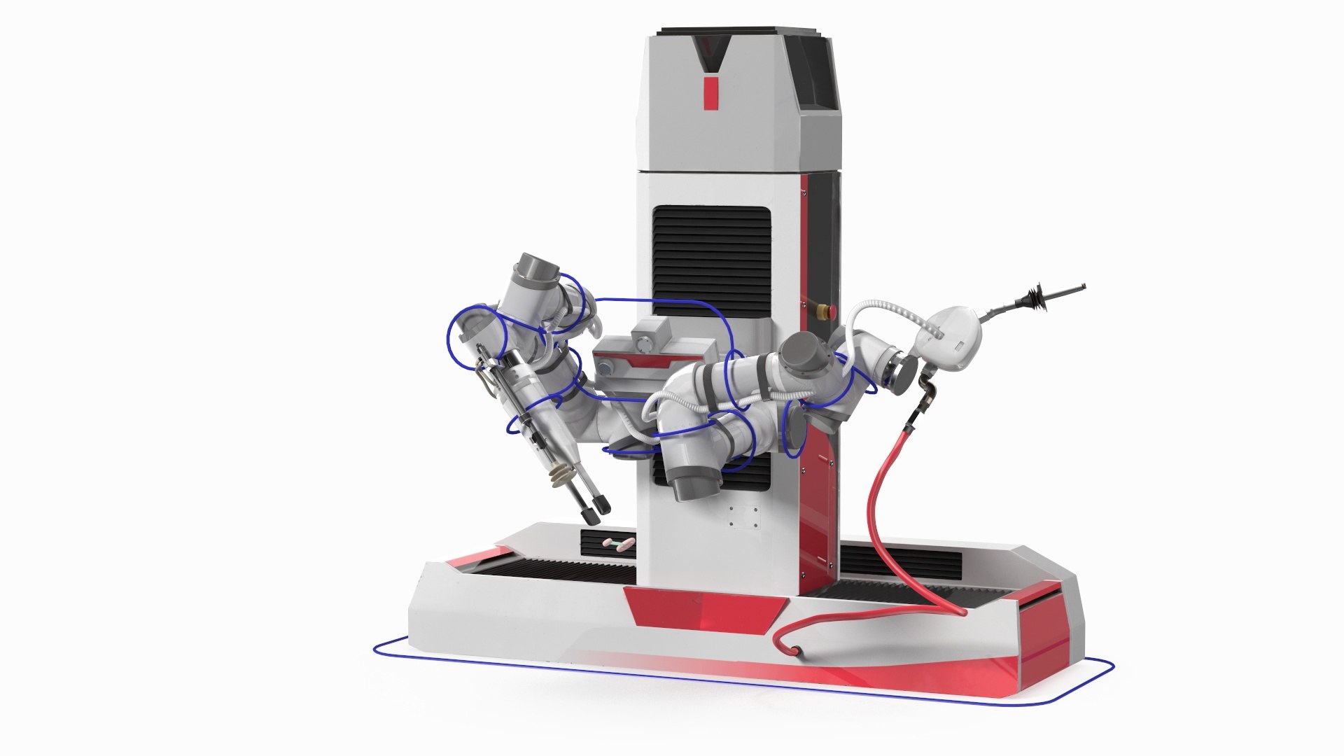 Industrial Robot Refueling System Red Rigged 3D Model - TurboSquid 2409300