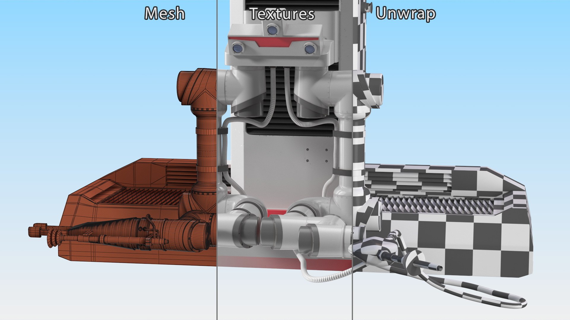 Industrial Robot Refueling System Red Rigged 3D Model - TurboSquid 2409300
