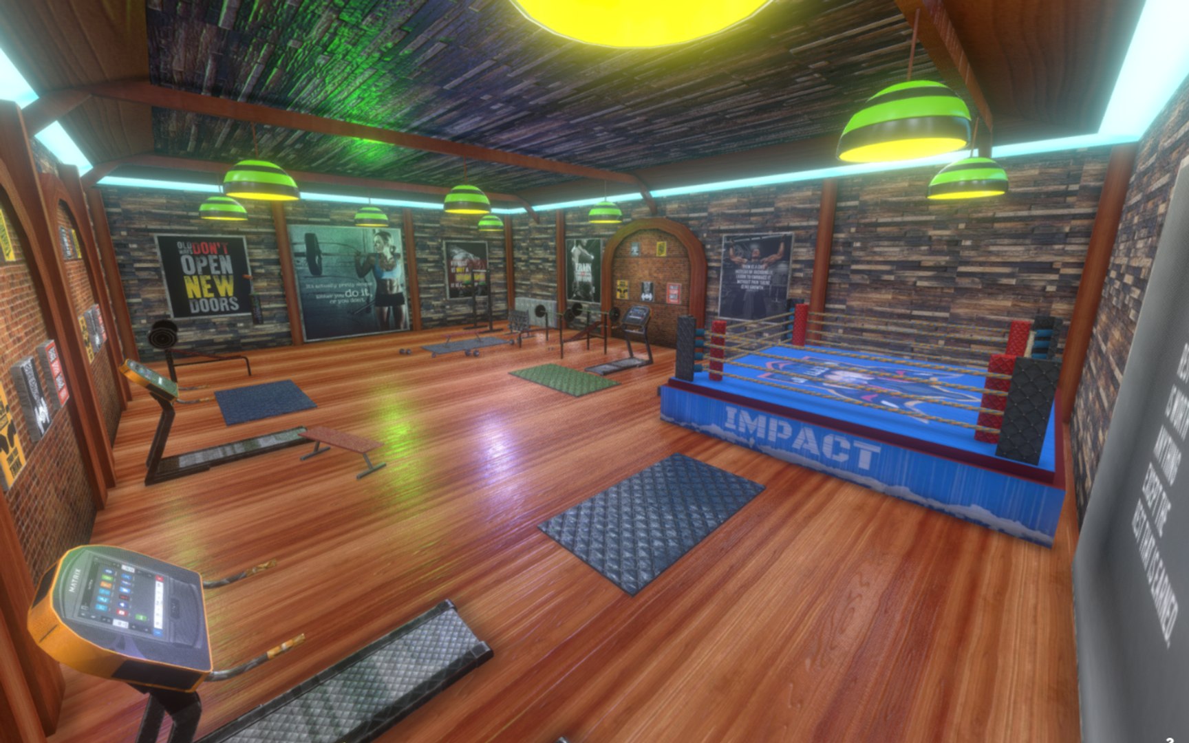 Fighting Gym Environment 3D - TurboSquid 1430893