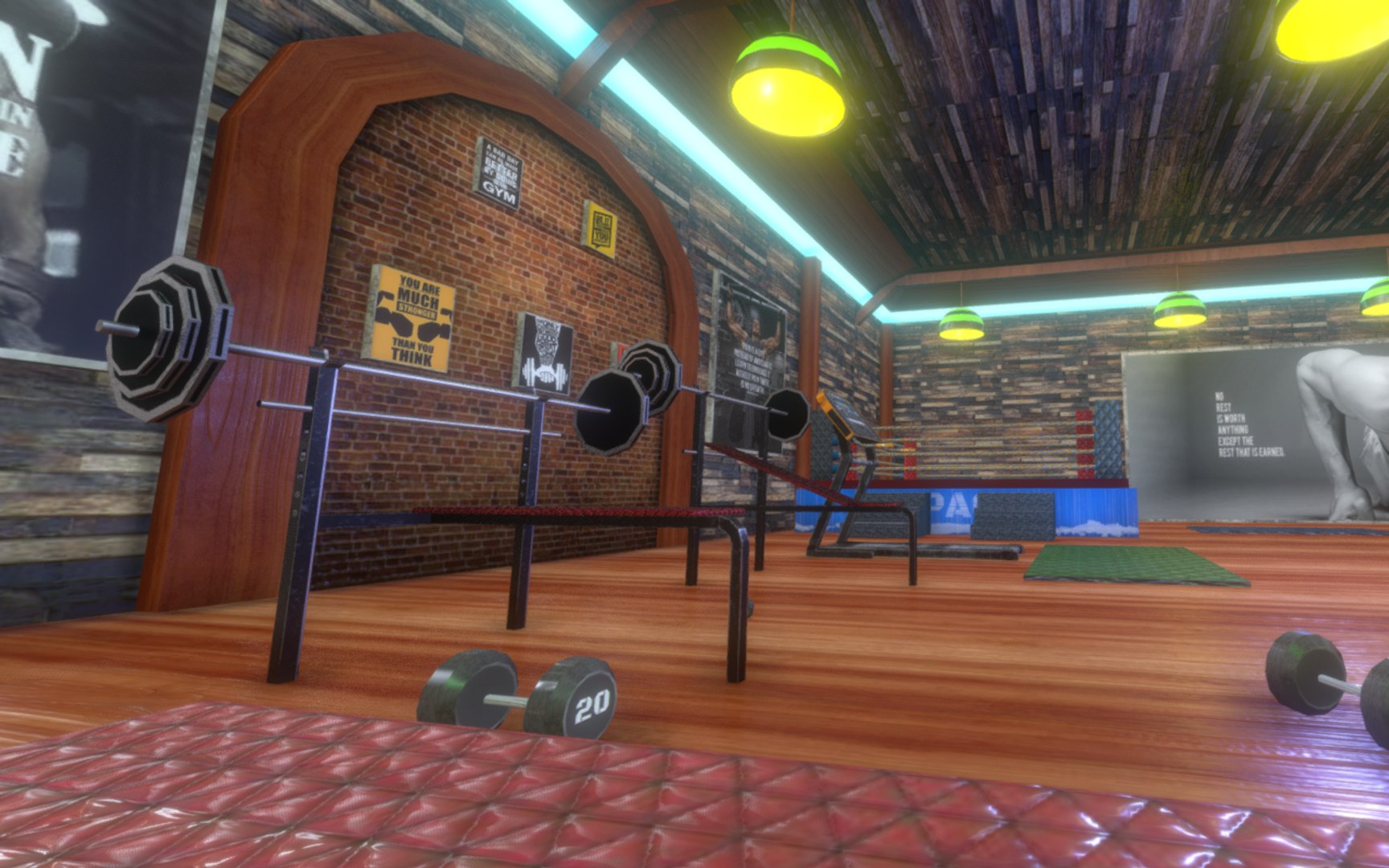 Fighting Gym Environment 3D - TurboSquid 1430893