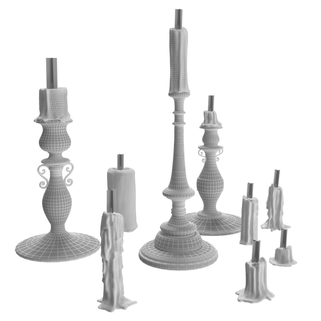 3D Model Realistic Candles - TurboSquid 1284142