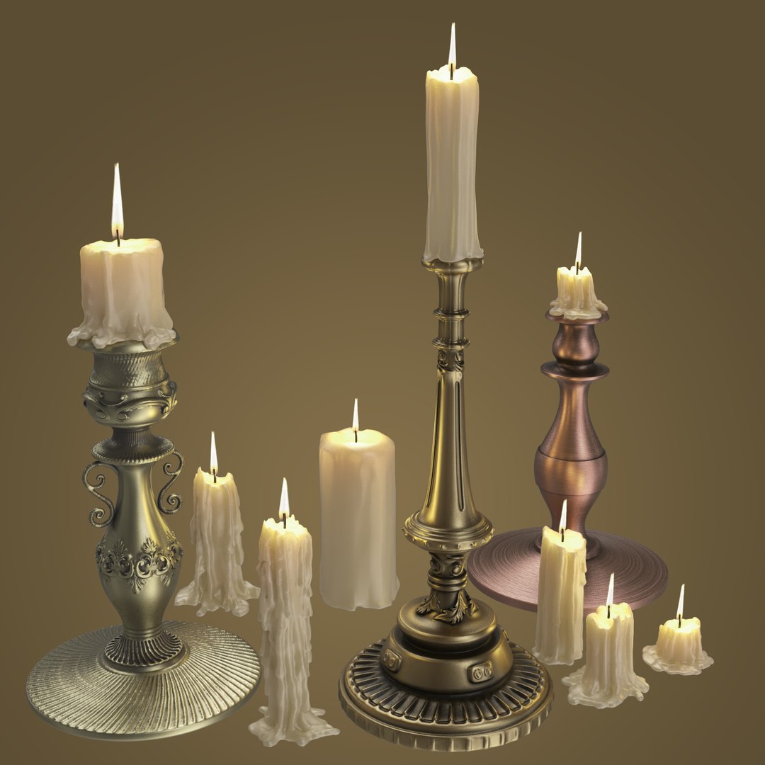 3D Model Realistic Candles - TurboSquid 1284142