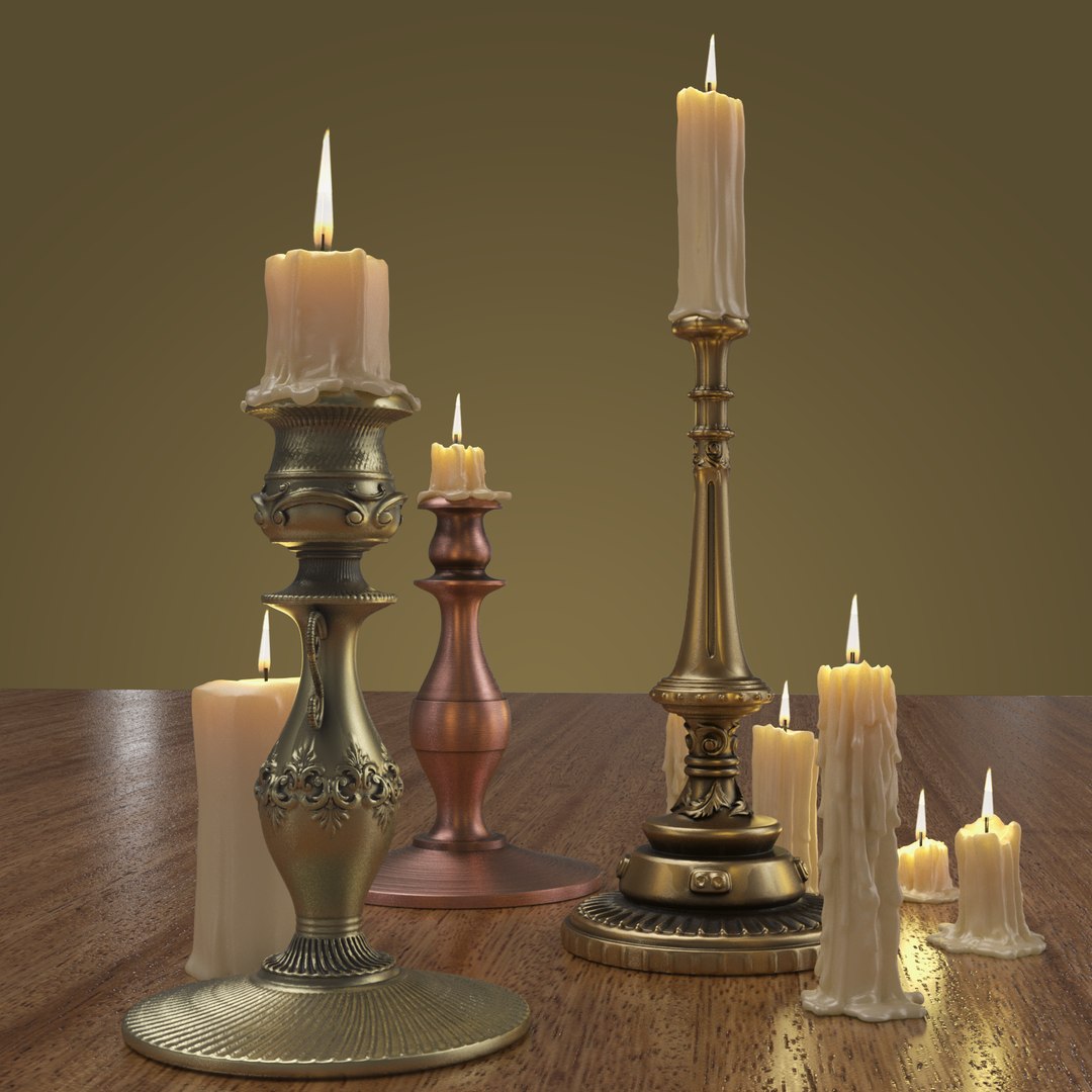 3D Model Realistic Candles - TurboSquid 1284142