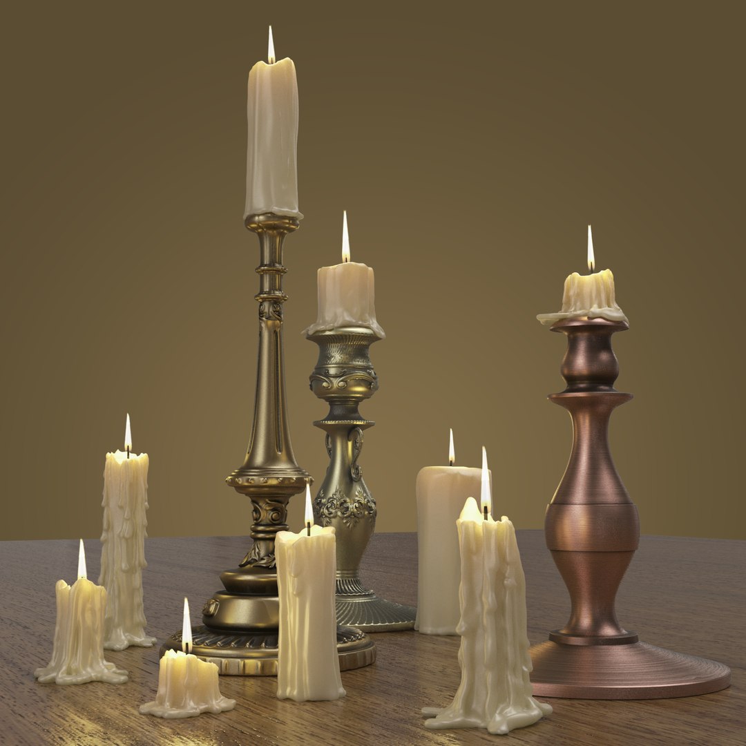 3D Model Realistic Candles - TurboSquid 1284142