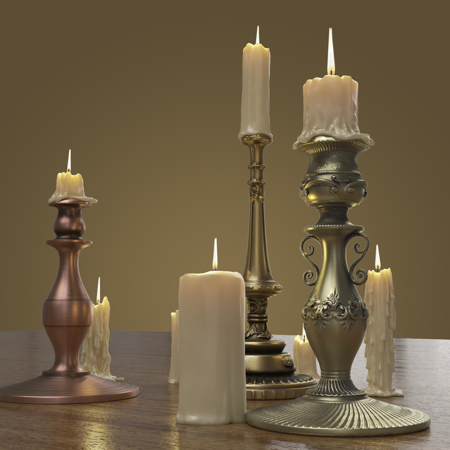 3D model realistic candles - TurboSquid 1284142