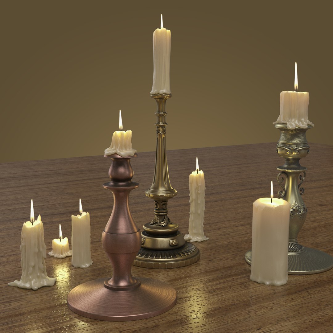3D Model Realistic Candles - TurboSquid 1284142