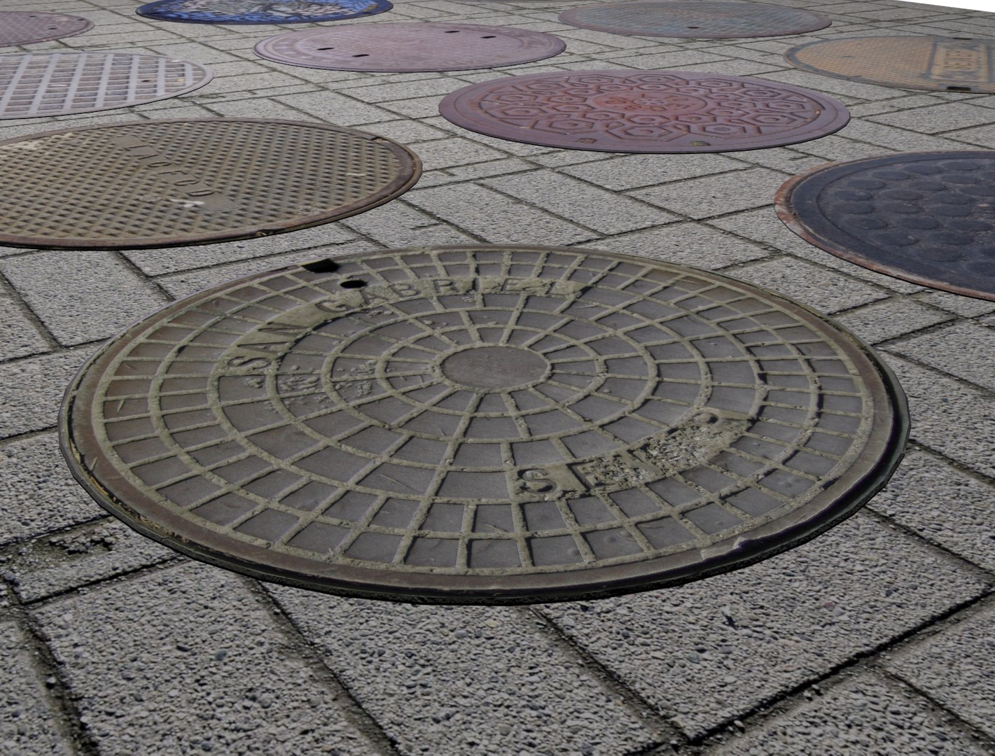 20 street sewers cap 3d model