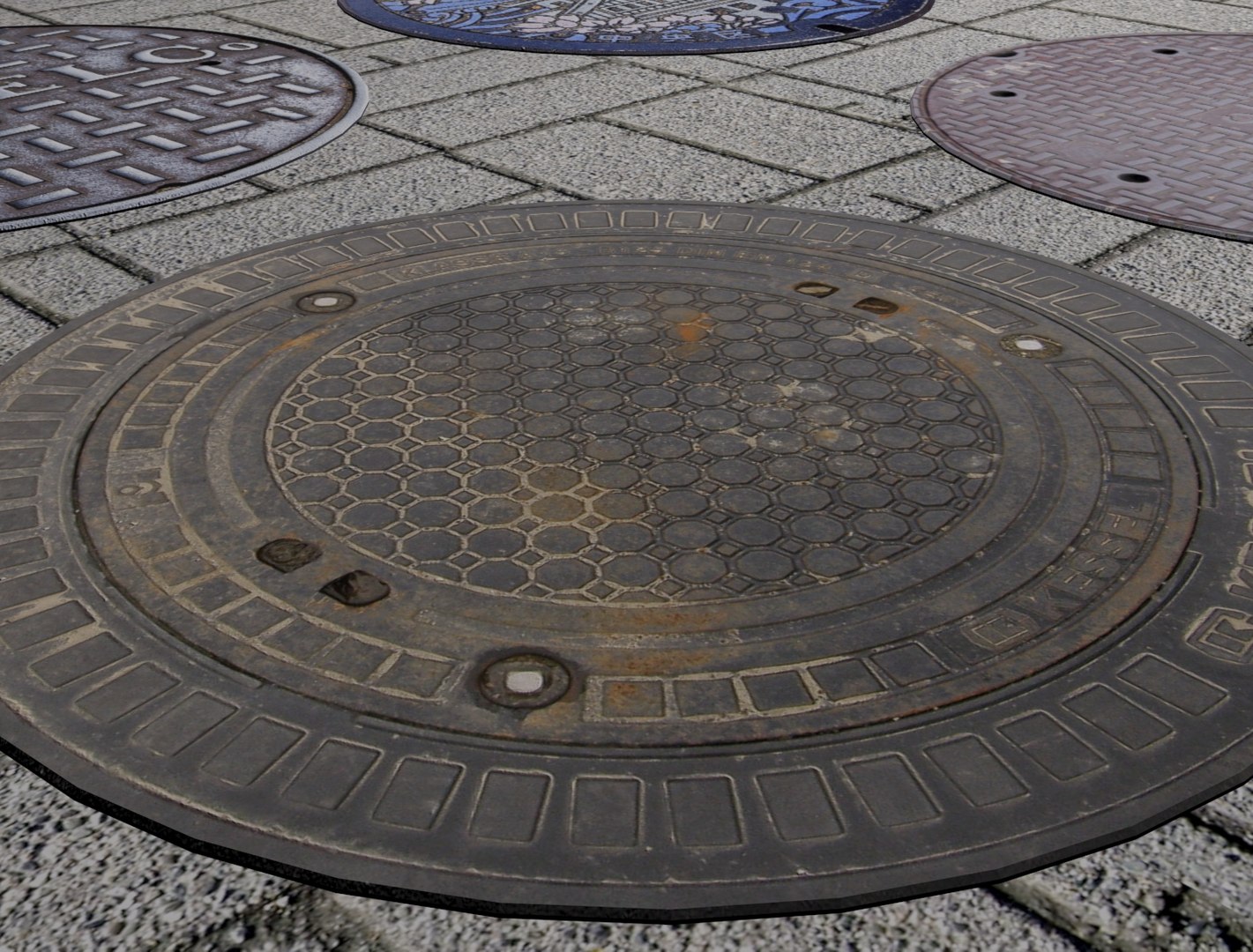 20 street sewers cap 3d model