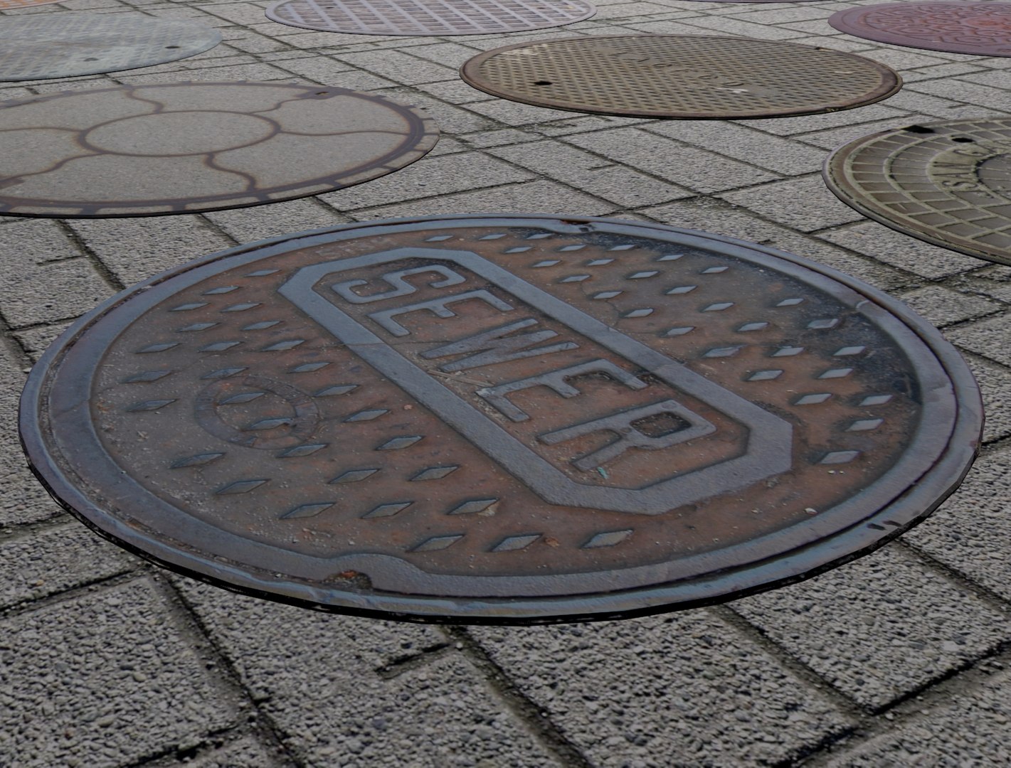 20 street sewers cap 3d model