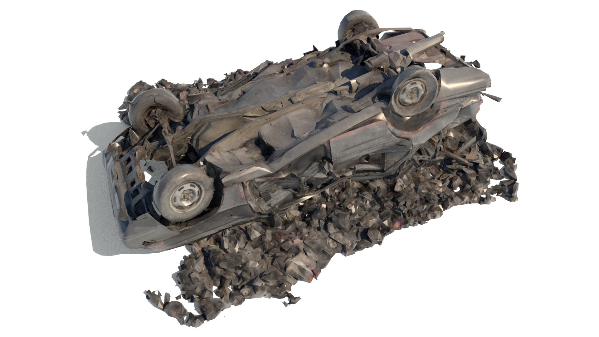Abandoned Car 3D Destroyed Vehicle 3D Model - TurboSquid 1831904