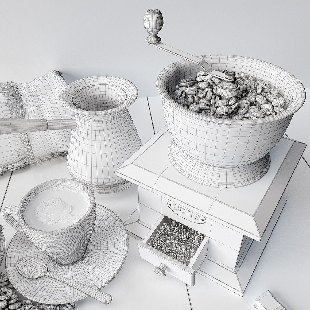 3d Model Coffee Set
