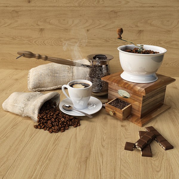 3d model coffee set