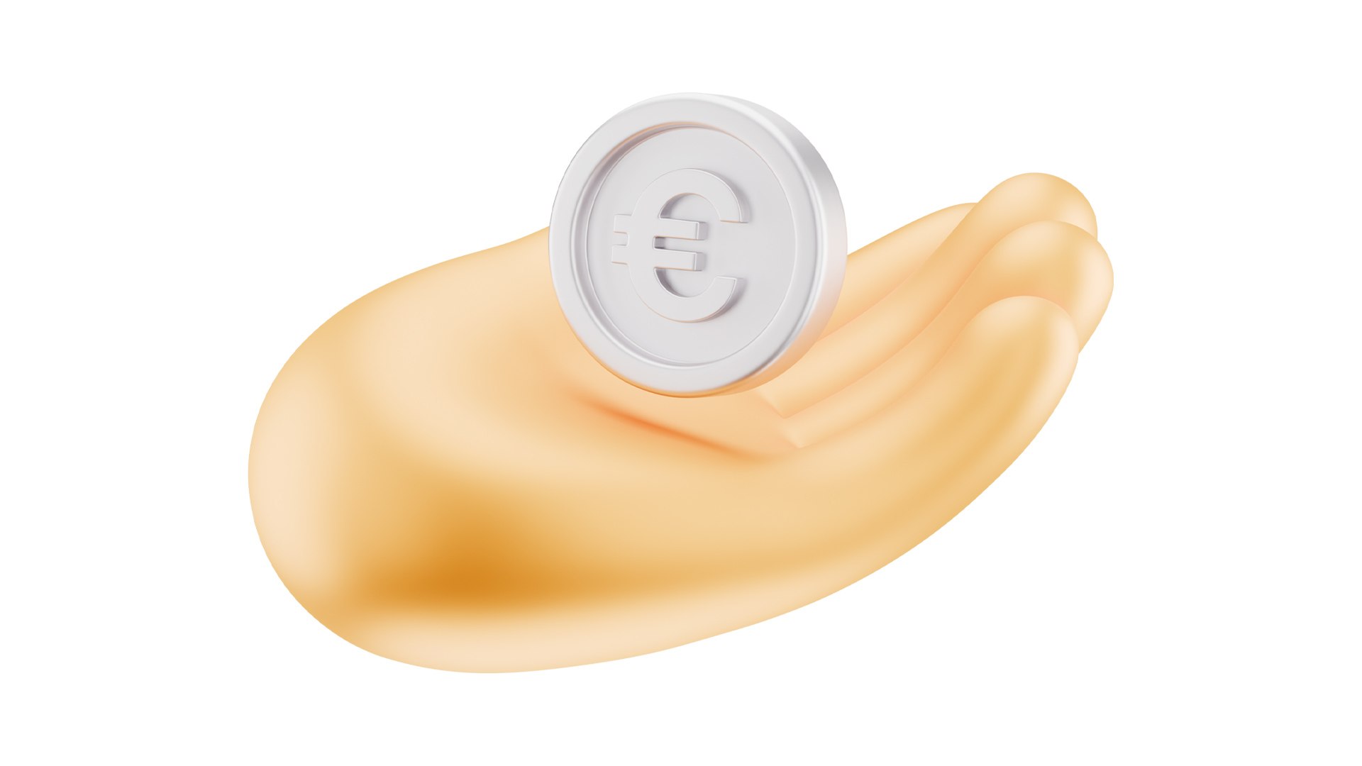 Coin Euro Hand Icon Model - TurboSquid 2505417